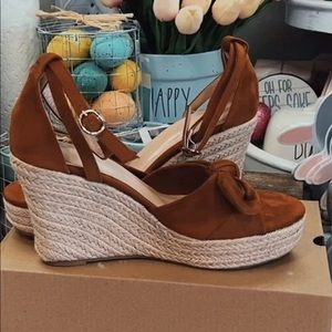 Shoes | Nwt Open Toe Wedges Bowknot Espadrille Platform Sandals ...